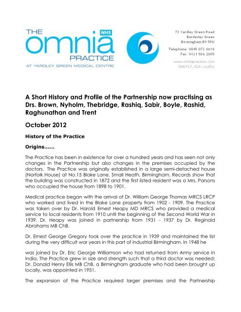Practice_Profile_Oct_2012 (1) - The Omnia Practice