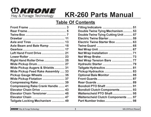 KR-260 Parts Manual