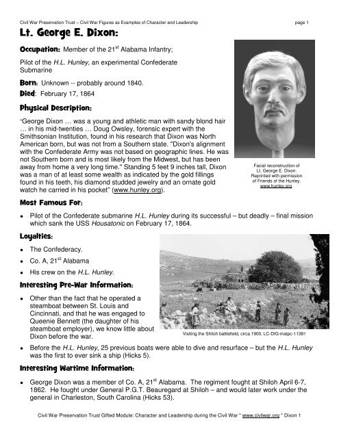 Lt. George E. Dixon: - Shiloh