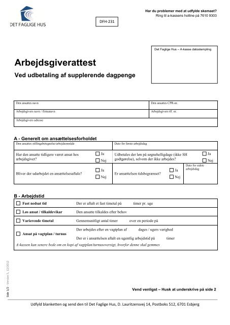 Arbejdsgiverattest - Det Faglige Hus