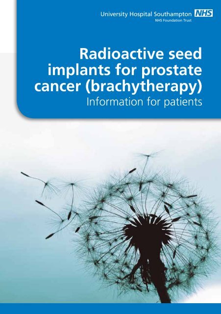 Prostate seed brachytherapy - patient information