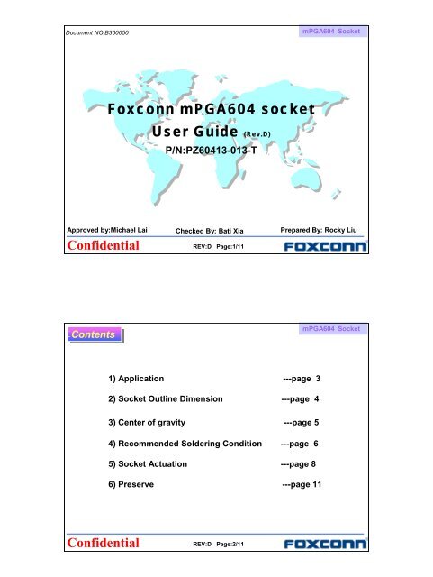 Foxconn mPGA604 socket User Guide (Rev.D)