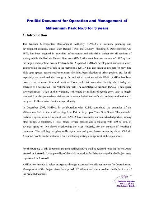 Pre-Bid Document for Operation and Management of Millennium ...