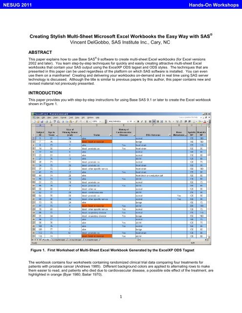 Creating Stylish Multi Sheet Microsoft Excel Workbooks Nesug