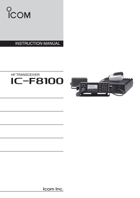 Instruction Manual (PDF) - ICOM Canada