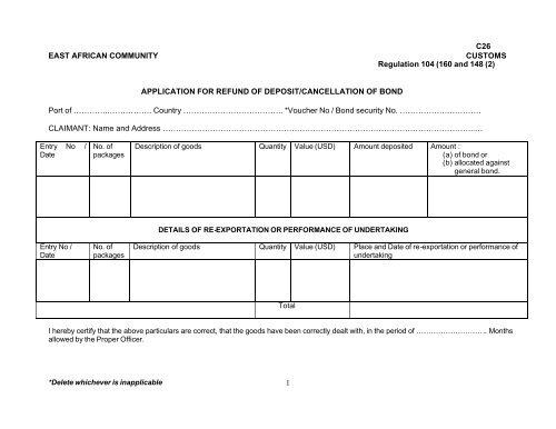 Form C26 - Kenya Revenue Authority