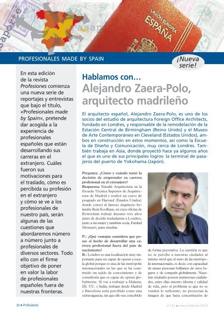 Alejandro Zaera-Polo, arquitecto madrileÃ±o - Revista Profesiones