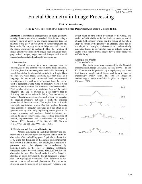 Fractal Geometry in Image Processing