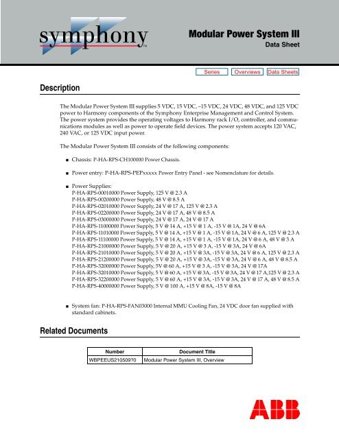 Modular Power System (MPS) III [Data Sheet] - ABB SolutionsBank