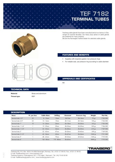 Datasheet - Tranberg