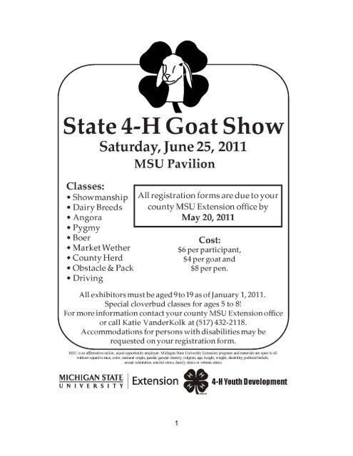 2011 Michigan State 4-H Goat Show