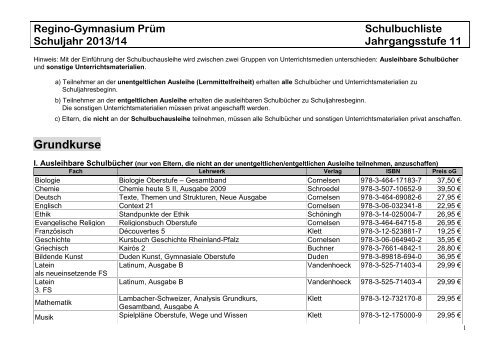 Grundkurse - Regino Gymnasium Prüm