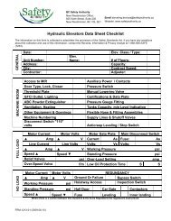 Electric Elevator Data Sheet Checklist Form 1214 - BC Safety Authority