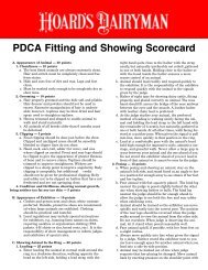 DAIRY COW UNIFIED SCORE CARD
