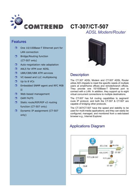 CT-307/CT-507 ADSL Modem/Router