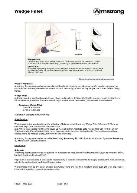 Wedge Fillet - Armstrong-aust.com