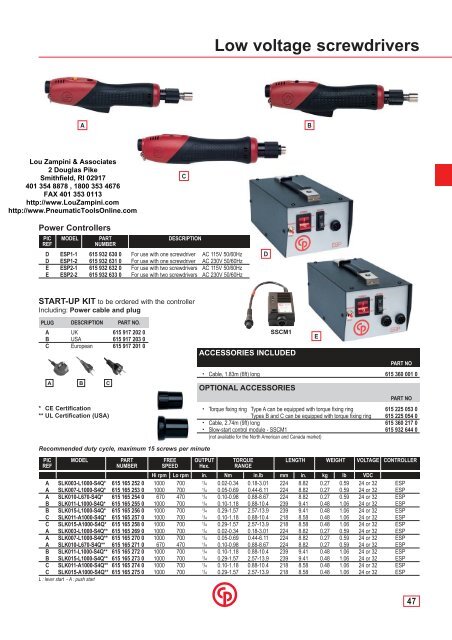 Low voltage screwdrivers - Pneumatic Tools Online