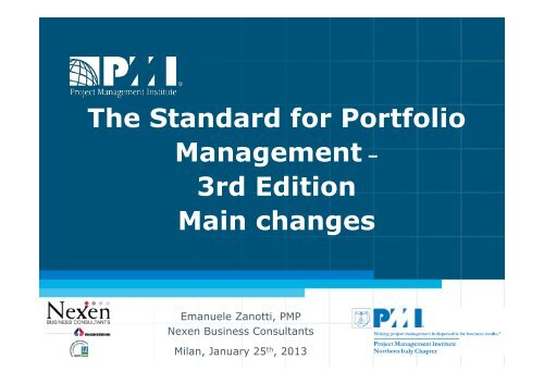 The Standard for Portfolio Management – 3rd Edition ... - PMI-NIC
