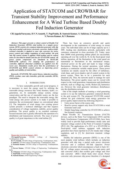 Application of STATCOM and CROWBAR for Transient Stability ...