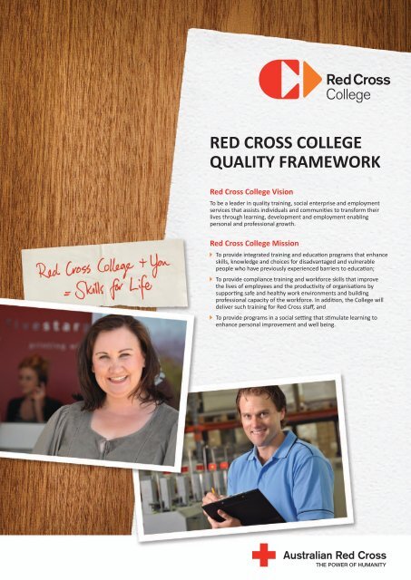 Download the Red Cross College Quality Framework