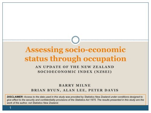 Assessing socio-economic status through occupation - an update of ...