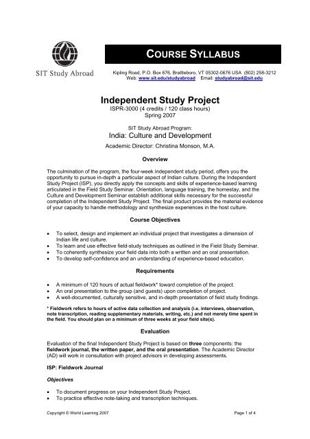 Independent Study Project independent-study-project