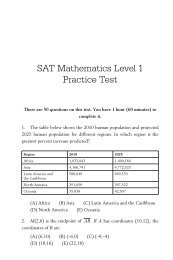 SAT Mathematics Level 2 Practice Test - MyMaxScore.com