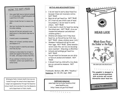 Head Lice Brochure WPS - Wilmington Public Schools