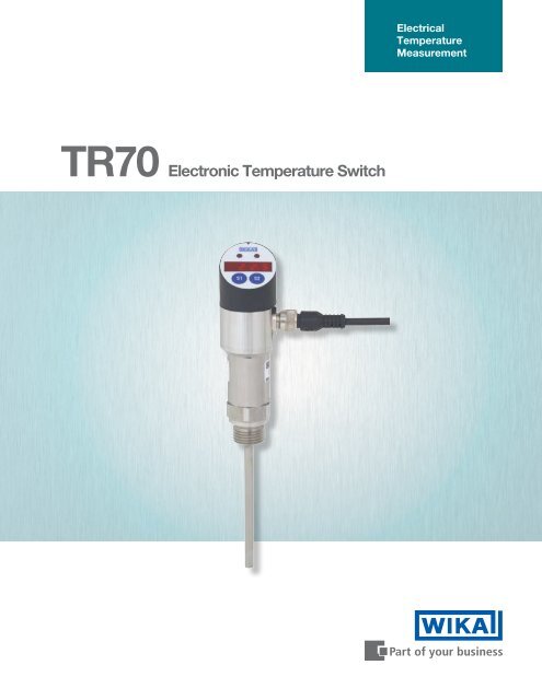 TR70 Electronic Temperature Switch - WIKA Instruments Limited