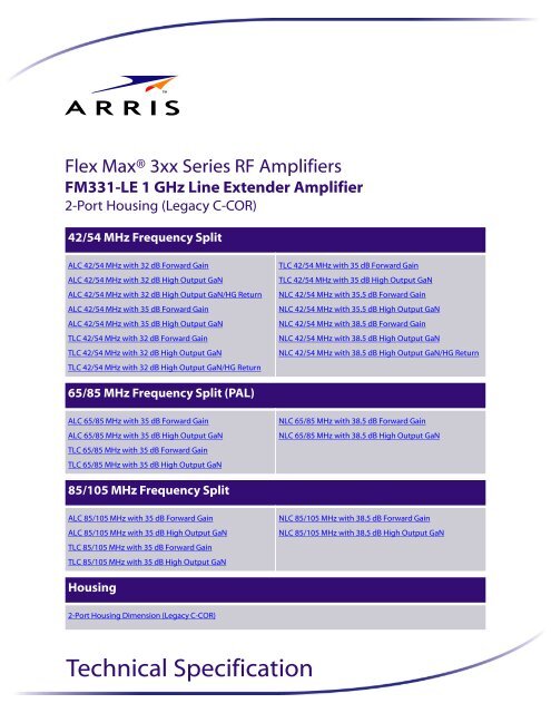 Flex MaxÂ® FM331-LE Technical Specification - Arris