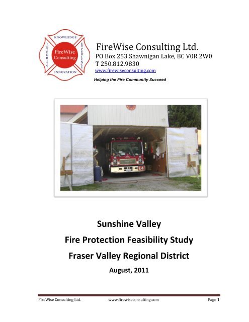 Sunshine Valley Fire Protection Feasibility Study - Fraser Valley ...