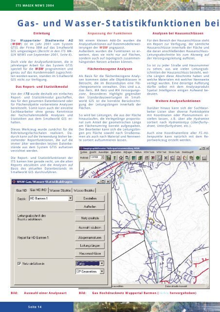 Gas- und Wasser-Statistikfunktionen bei