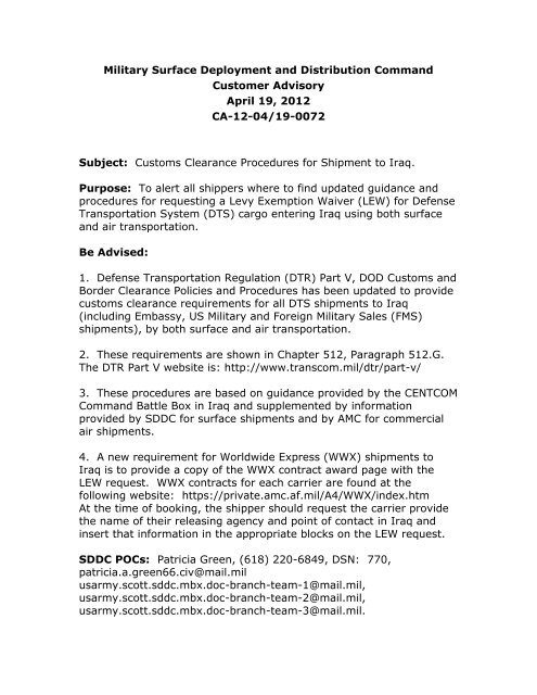 Military Surface Deployment and Distribution Command ... - SDDC