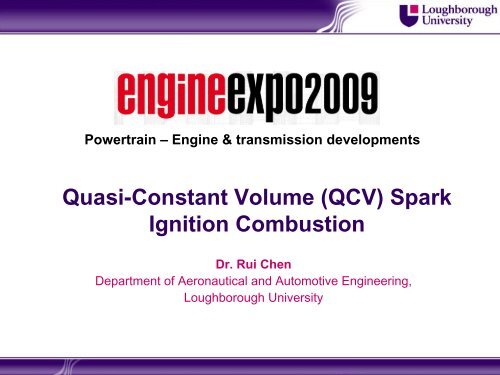 Quasi-Constant Volume (QCV) Spark Ignition Combustion - Engine Expo