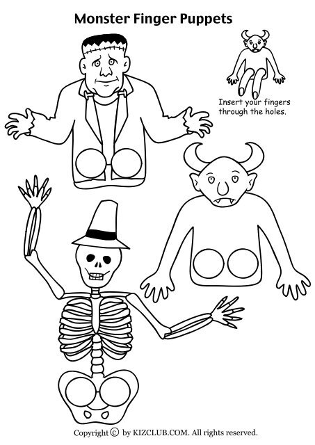 Monster Finger Puppets - Kiz Club