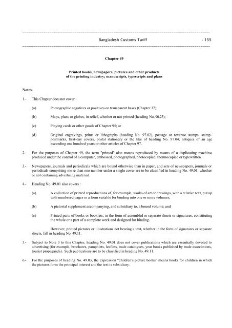 Bangladesh Customs Tariff - 1 - National Board of Revenue