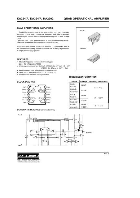 KA224/A, KA324/A, KA2902 Quad Operational Amplifier