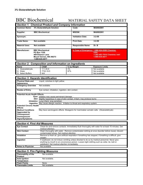 MSDS - BBC Biochemical