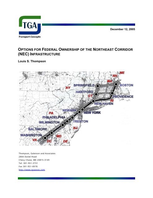 Options for Federal Ownership of the Northeast Corridor (NEC)