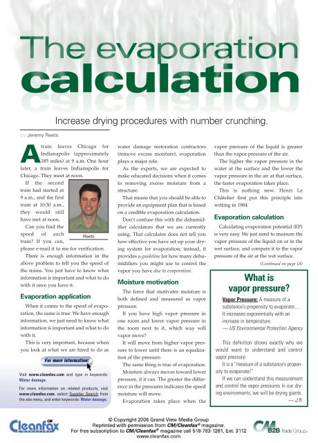 Evaporation Calculations