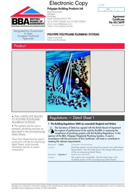 Polyplumb Pushfit Plumbing System - Polypipe