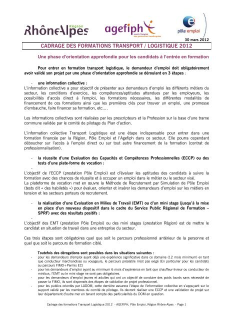 Note de cadrage Transport Logistique - Le site d'assistance ...
