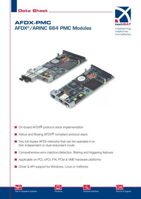 AFDX-PMC AFDX®/ARINC 664 PMC Modules - TechSAT GmbH