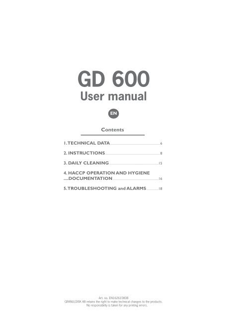 GD 600 - GRANULDISK