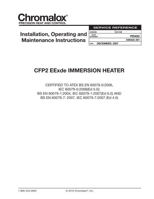 PD453 CFP2 EExde.indd - Chromalox Precision Heat and Control