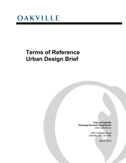 URBAN DESIGN BRIEF â TERMS OF REFERENCE - Oakville