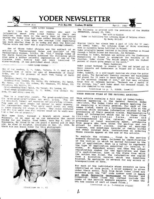 gl:;;{*;ffipffi , il: *H iil: g - Yoder Family Information