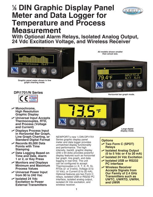 1â 8 DIN Graphic Display Panel Meter and Data Logger ... - NEWPORT
