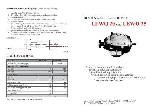LEWO 20und LEWO 25 - Maschinenbau Lehmann GmbH