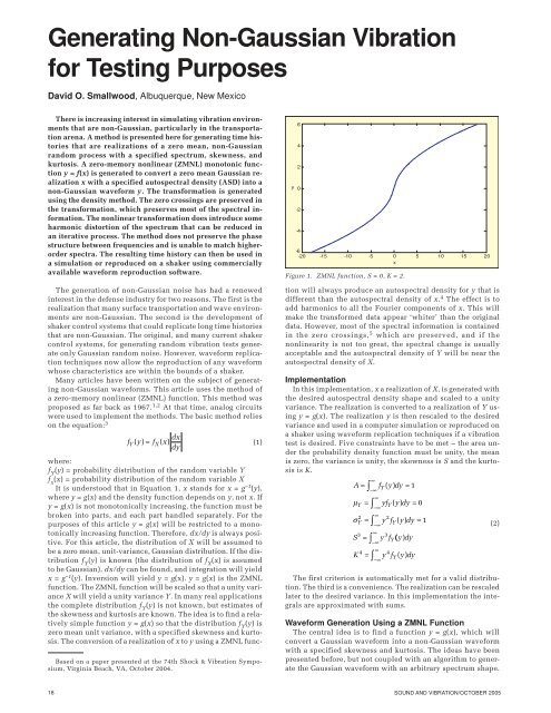 Generating Non Gaussian Vibration For Testing Purposes Vibration